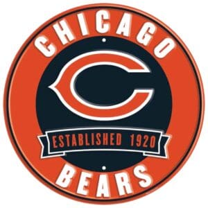 Chicago Bears Round Metal Sign - Buy Online Now