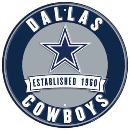 Dallas Cowboys Round Metal Sign