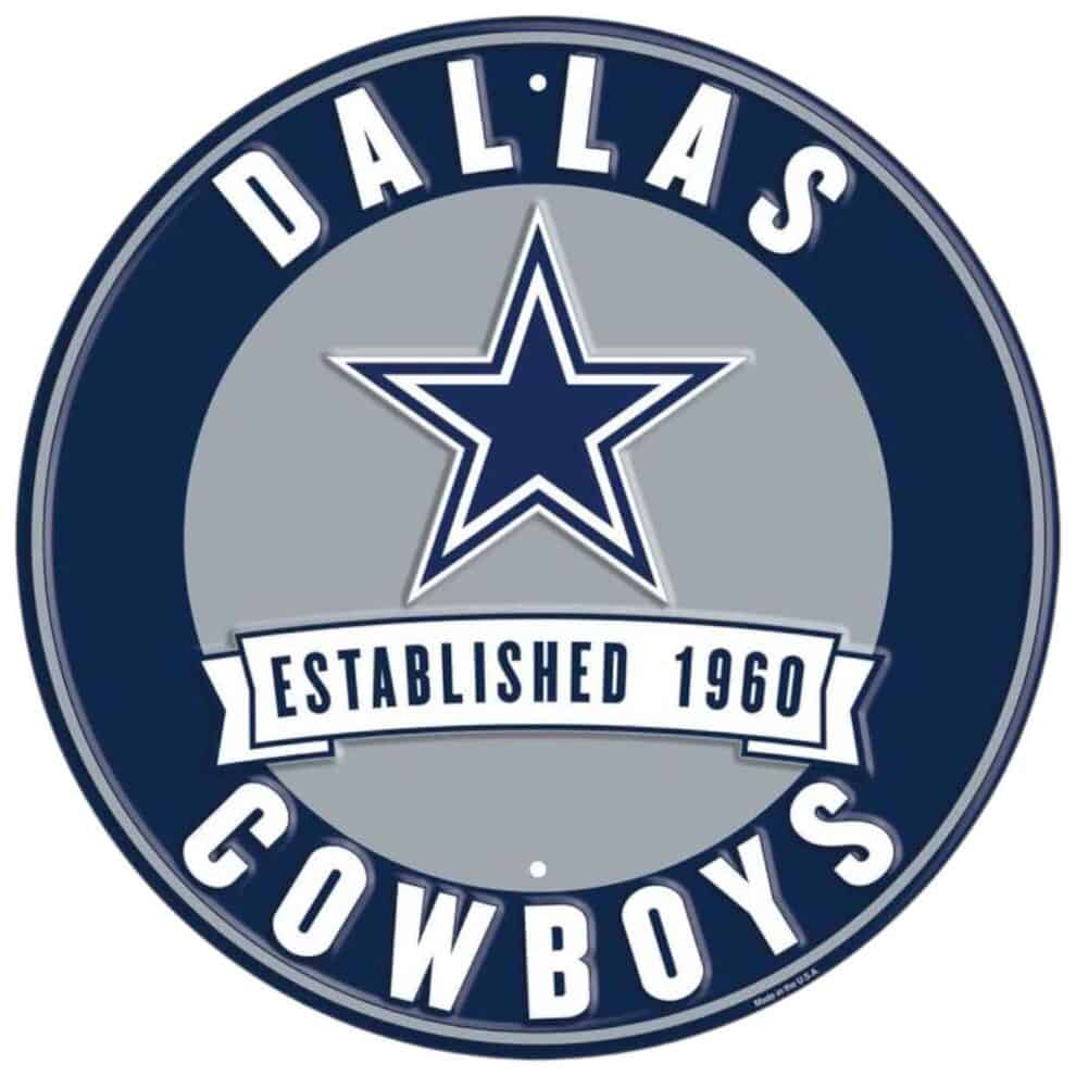 Dallas Cowboys Round Metal Sign