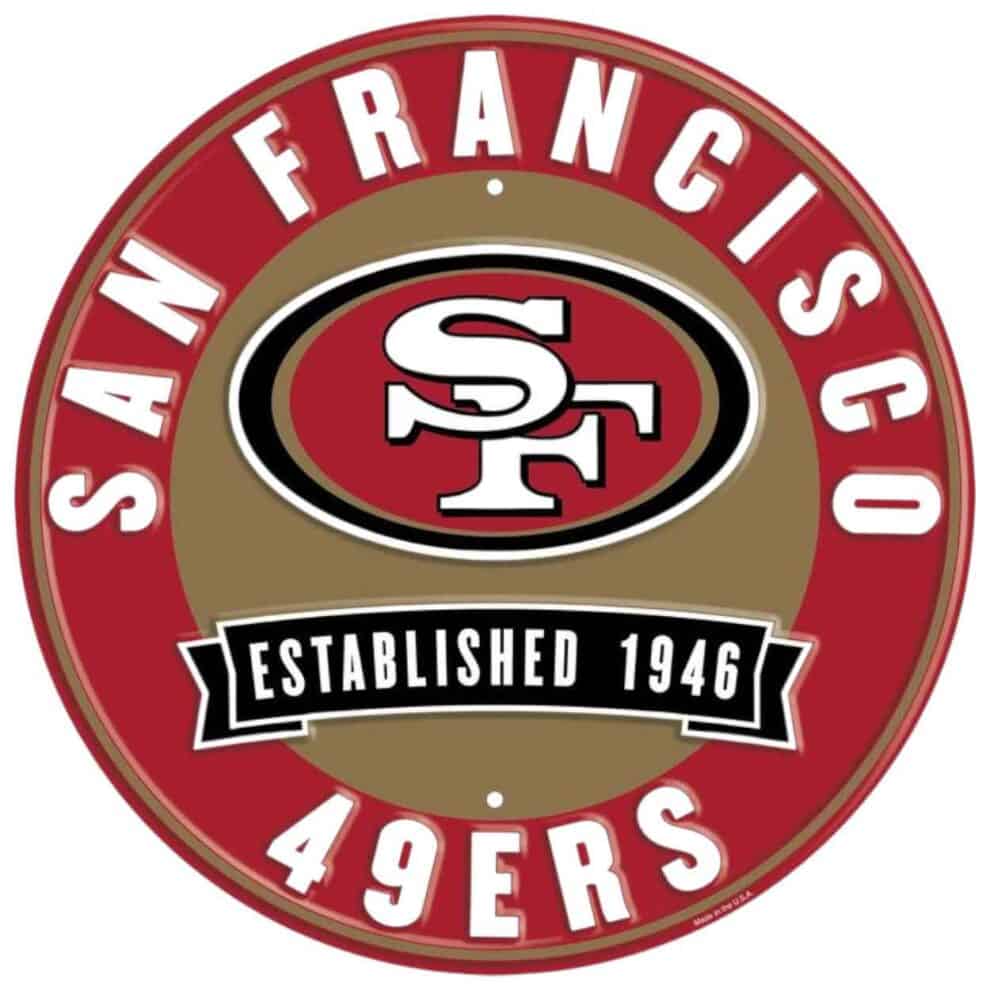 49ers Round Metal Sign - Buy Online Now