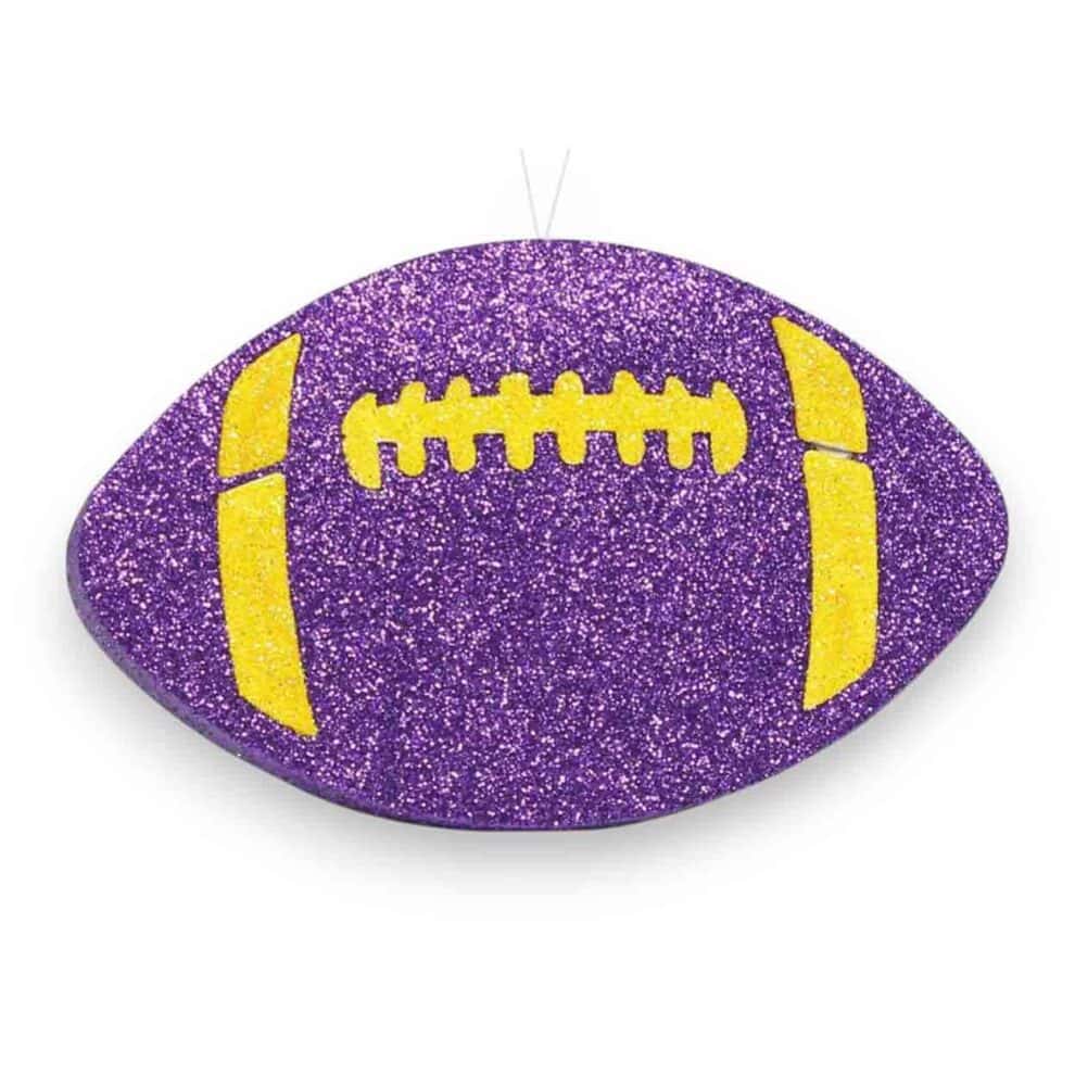 Purple Yellow Flat Football Ornament MD0271E4