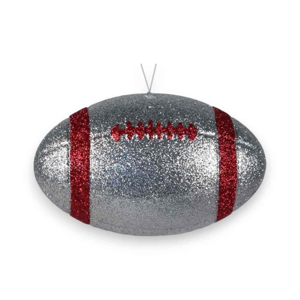 Silver Red 3D Football Ornament MS1200H4