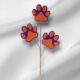 Orange Purple Paw Print Spray MN025961